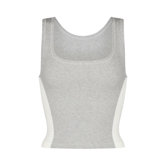 SKIMS | Tops | New Skims Cotton Ribbed Grey White Tank Top | Poshmark